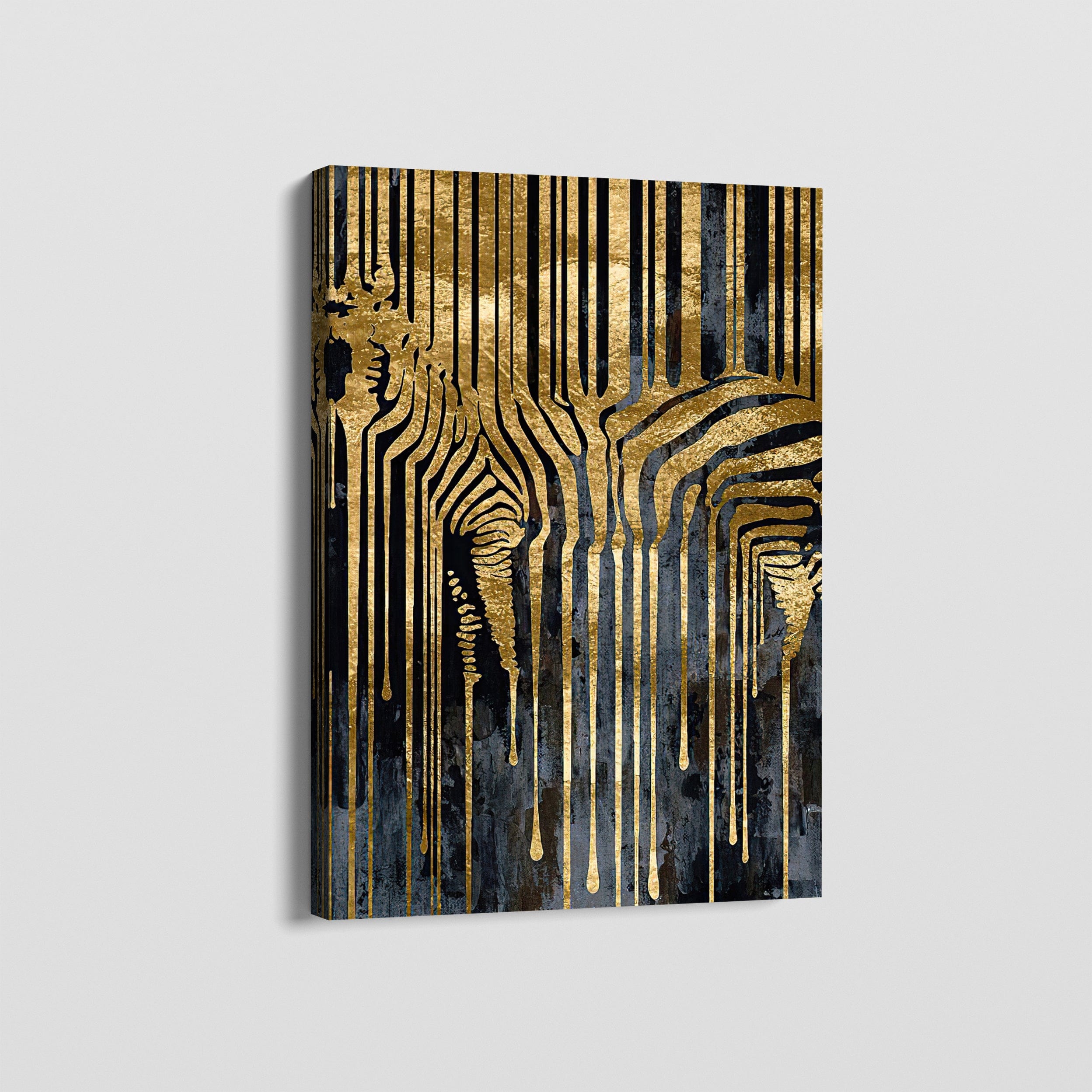 BLACK & GOLD ZEBRA CANVAS – Crib of Art