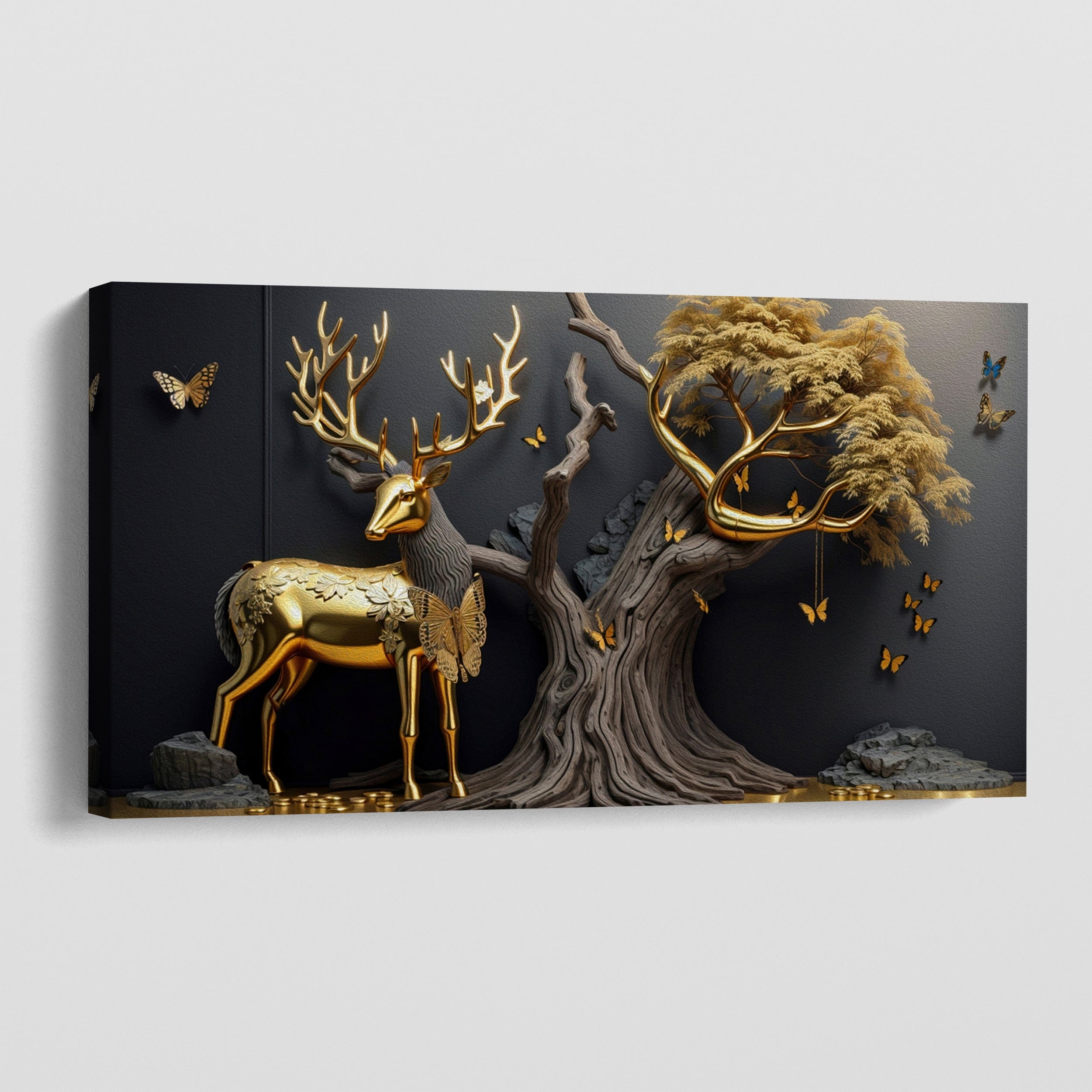 GOLDEN ANTLERS CANVAS – Crib of Art