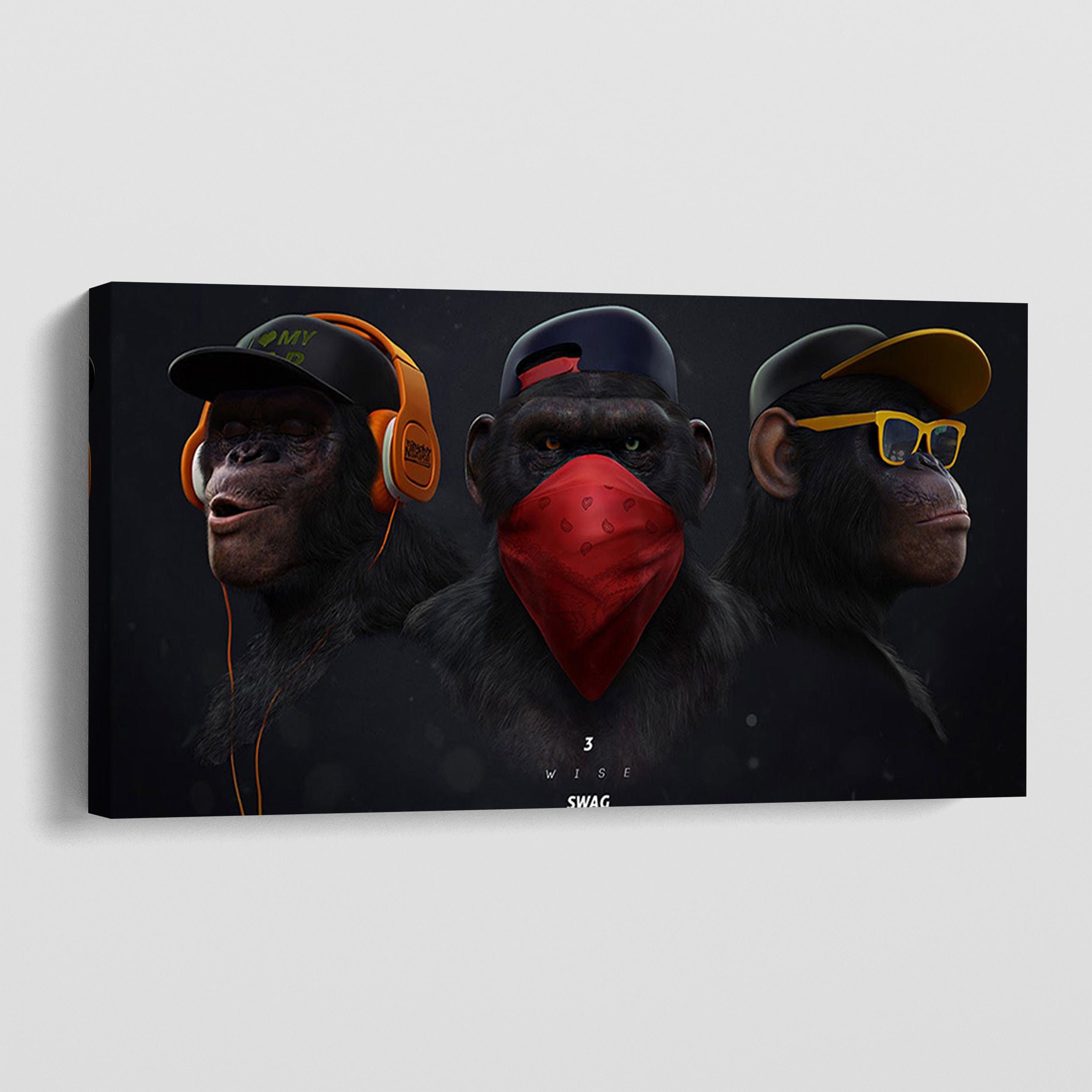 THREE MODERN MONKEYS CANVAS – Crib of Art